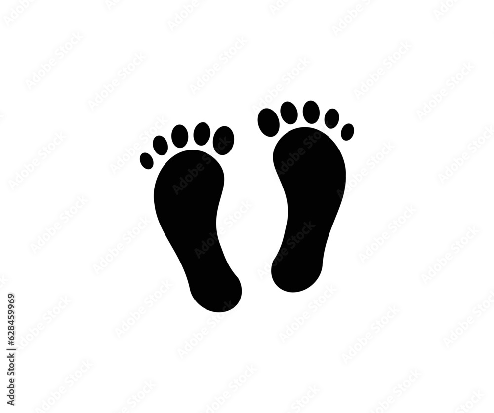 Two Footprint. Different human footprint logo design. Foot print flat ...