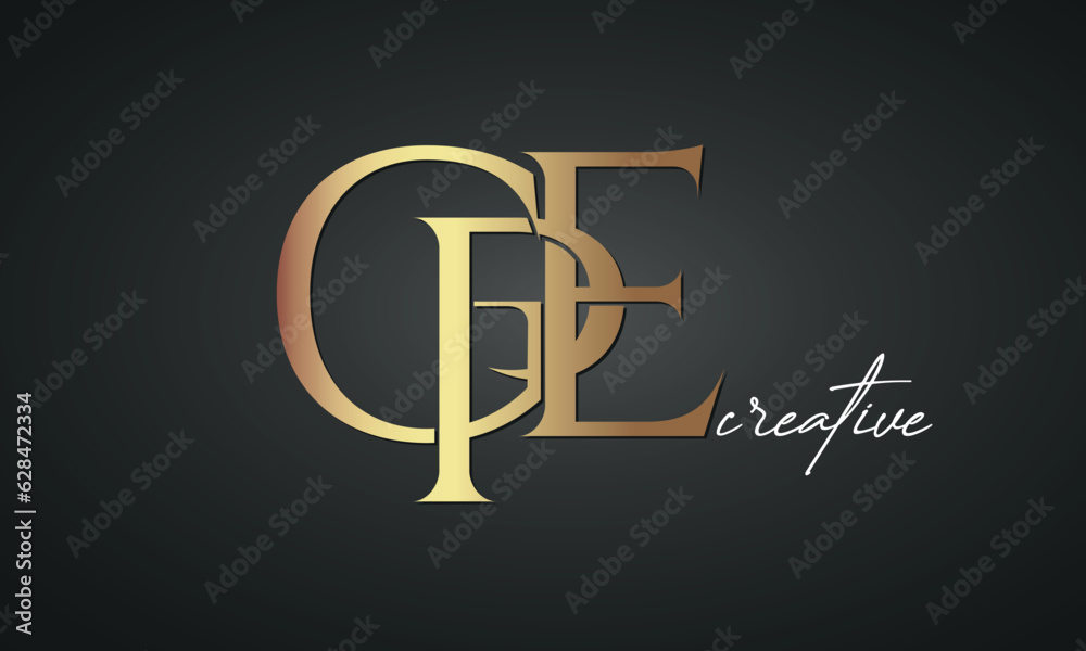 luxury letters GPE golden logo icon premium monogram, creative royal ...