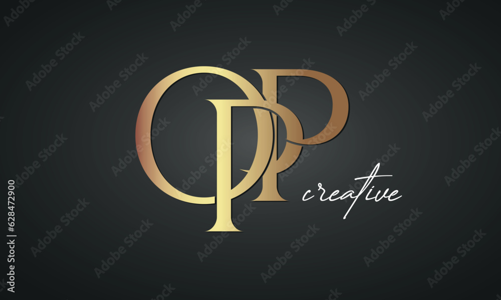 luxury letters OPP golden logo icon premium monogram, creative royal ...