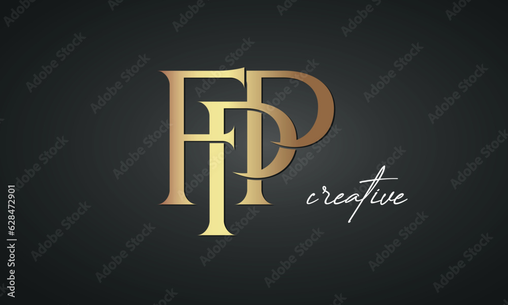 luxury letters FPP golden logo icon premium monogram, creative royal ...