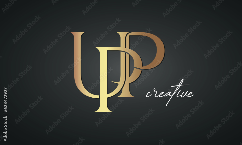 luxury letters UPP golden logo icon premium monogram, creative royal ...
