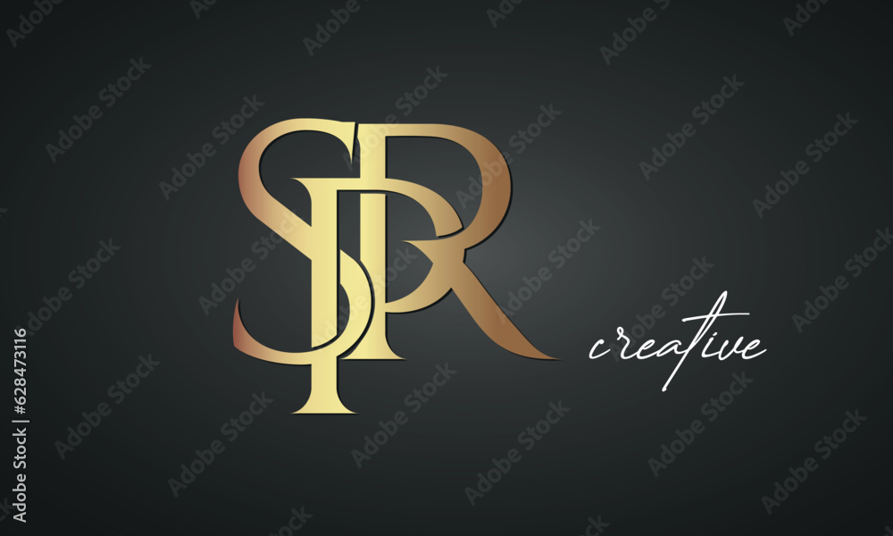luxury letters SPR golden logo icon premium monogram, creative royal ...