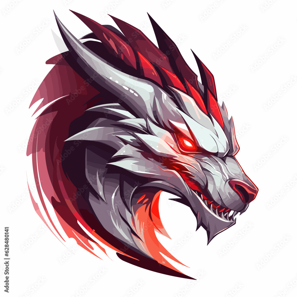 Esport vector logo dragon, dragon icon, dragon head, vector, sticker ...