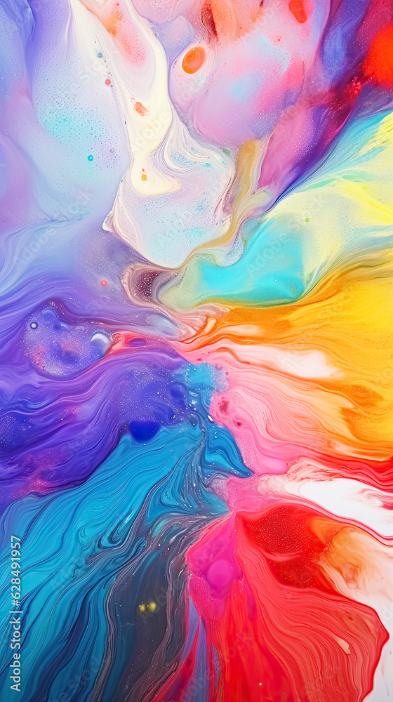 Vertical abstract background with imitation of acrylic painting. For ...