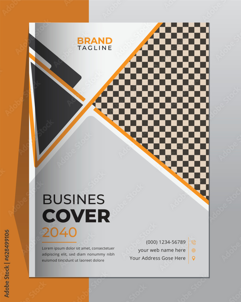 Corporate business brochure book cover template design with Leaflet ...
