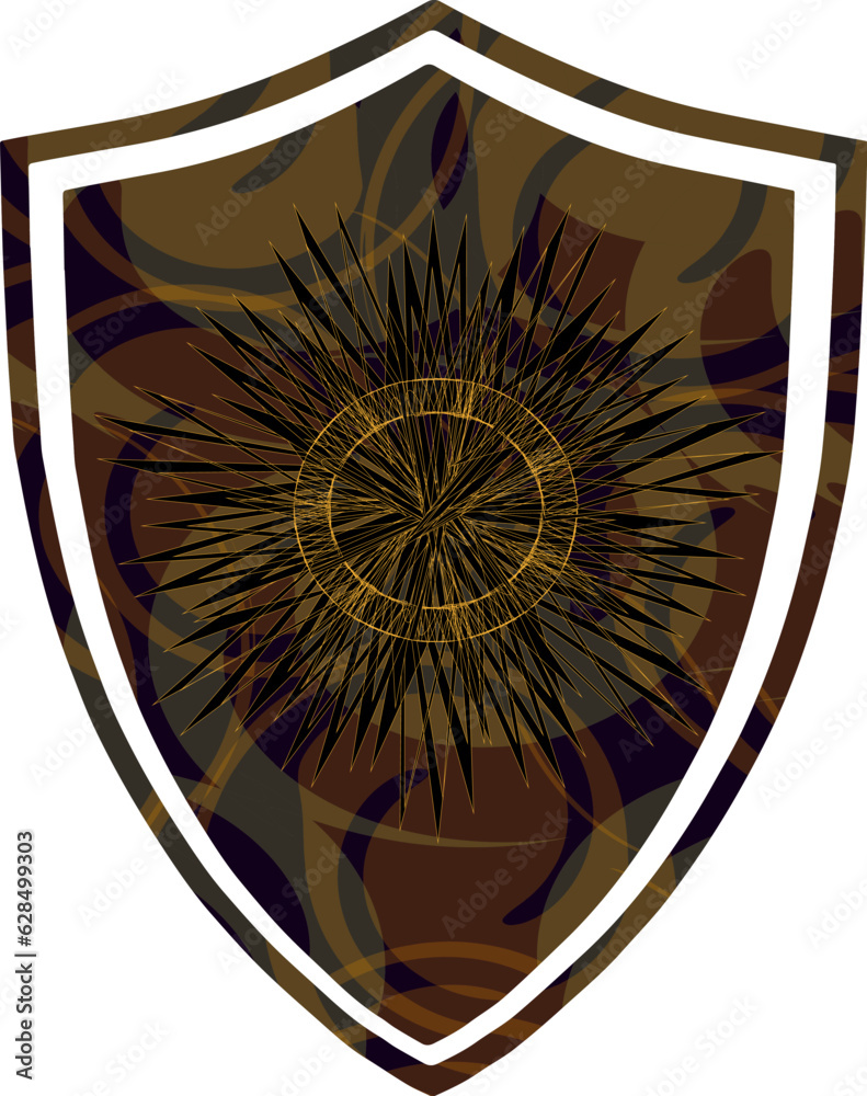 Magic sun. Coat of arms, emblem, shield, tattoo design Stock Vector ...