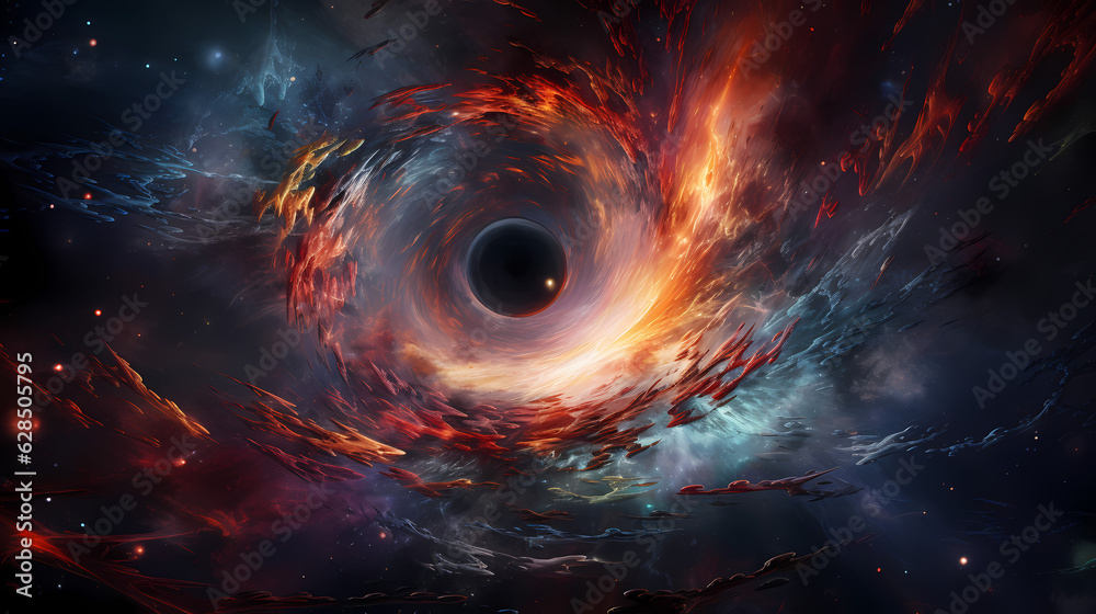 Generative AI, Supermassive Black Hole: Detailed Futuristic Colors ...