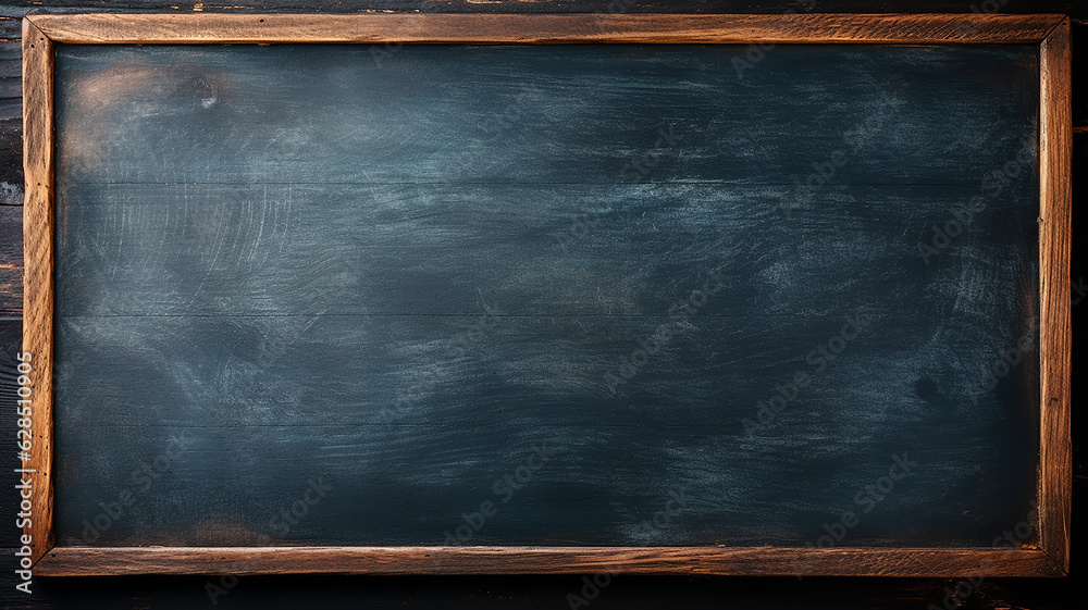 background blackboard , empty blank dark blue indigo, back to school ...