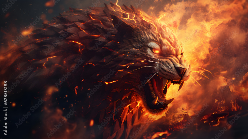 Fierce Wolf Amidst Wildfire: A Powerful Image of Nature's Wrath and the ...