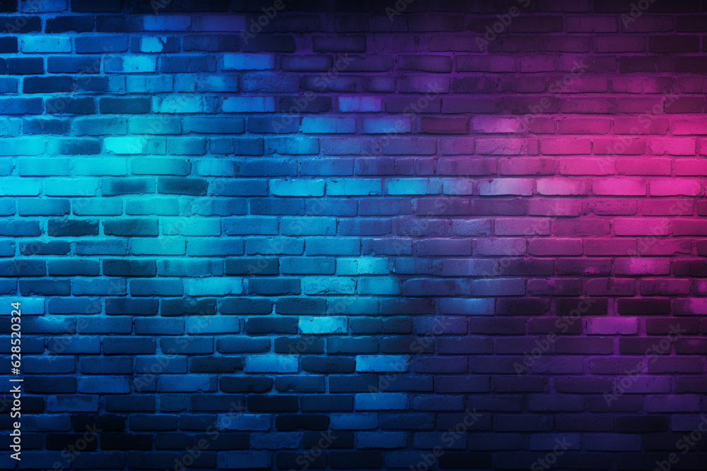 Neon brick wall texture background. Brickwork backdrop, building wall ...