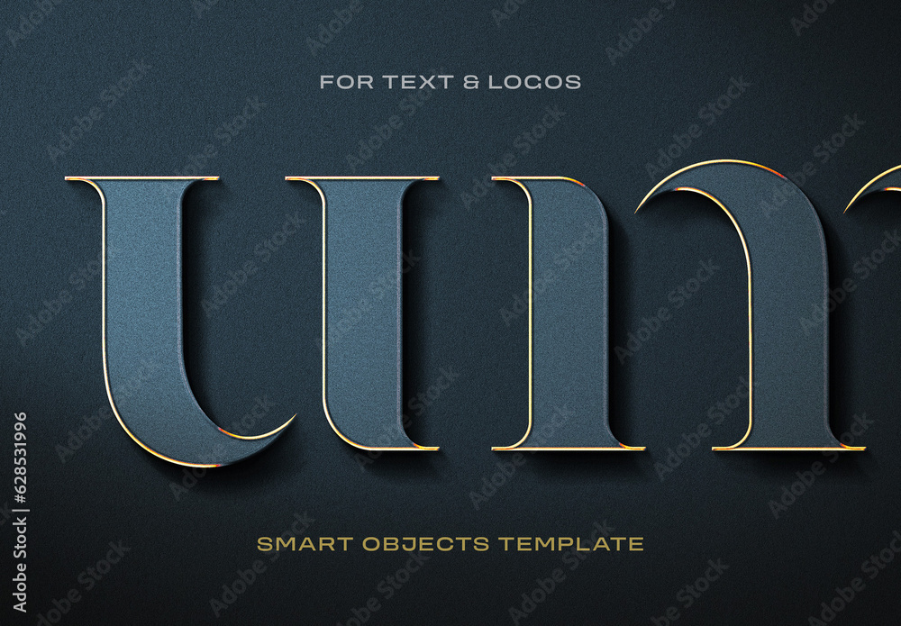 Glowing 3D Text & Logo Effect Mockup Stock Template | Adobe Stock