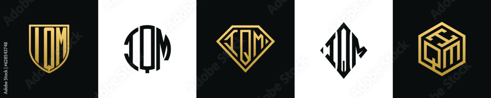 Initial letters IQM logo designs Bundle. This collection incorporated ...