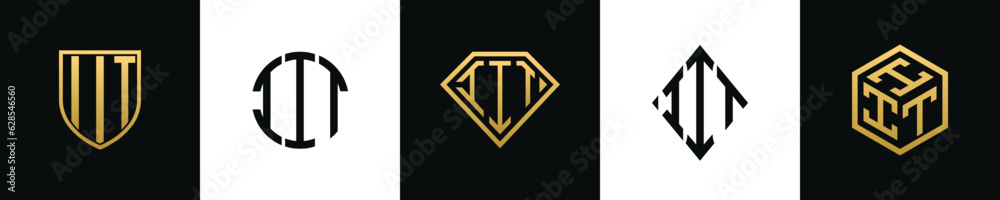 Initial letters IIT logo designs Bundle. This collection incorporated ...