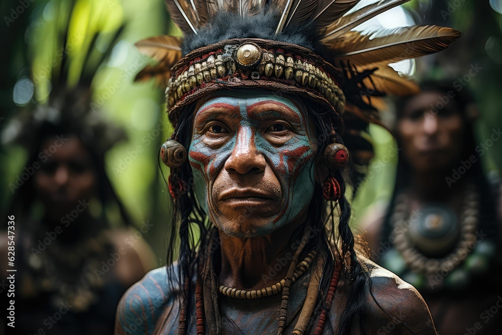 Indigenous Tribe in Amazon Rainforest - Vanishing Cultures. AI ...