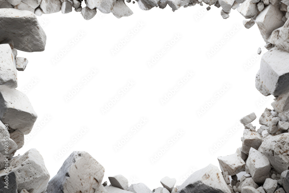 Rocks frame isolated on transparent background cutout , generative ai ...