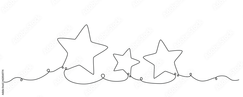 Vetor de Christmas composition with stars. Hand drawing continues one ...