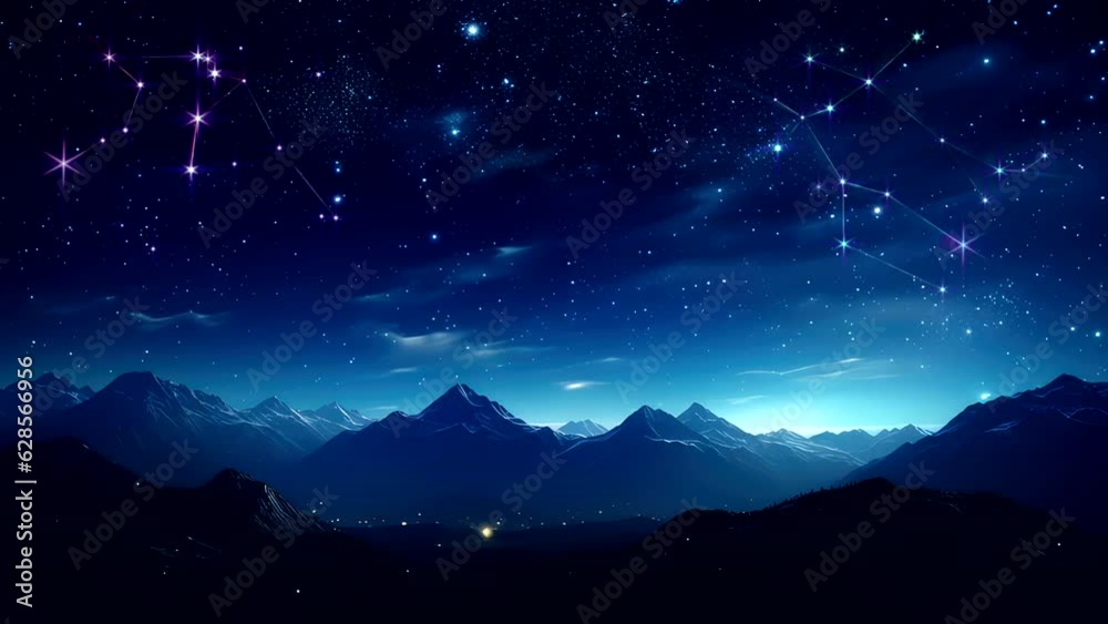 Night Sky Background video, falling stars on beautiful night view of ...