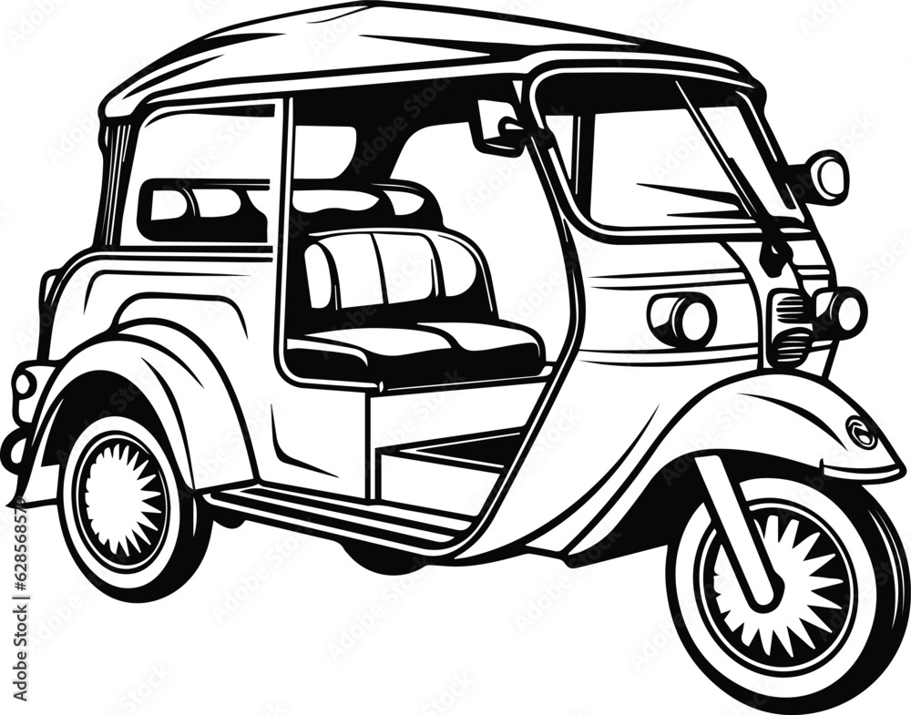 Auto Rickshaw Drawing