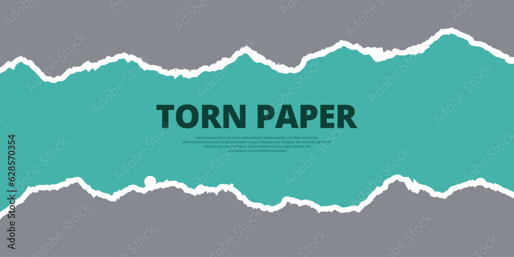 Torn paper grey and white color ripped paper background post, banner ...