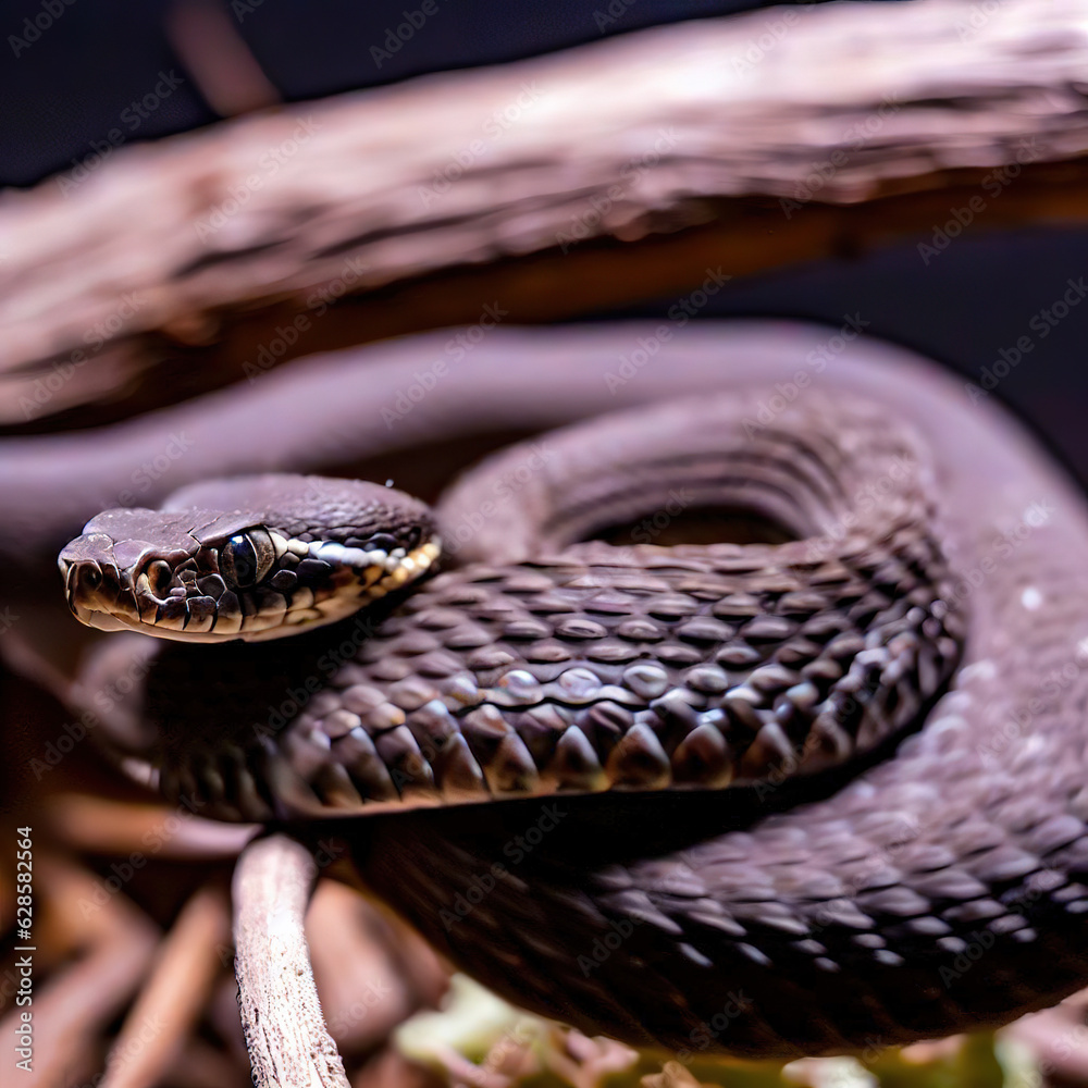 Admiring the Coiled Power and Lethal Elegance of the Black Mamba Stock ...