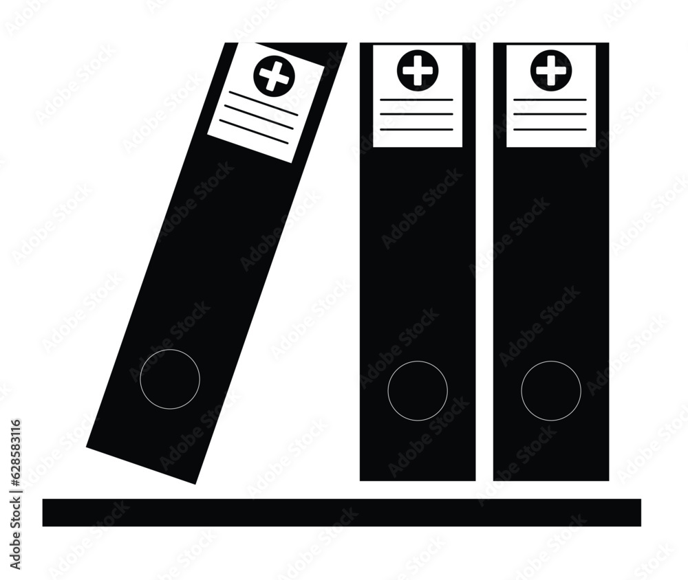 Medical record files folder icon in flat design with high quality of ...