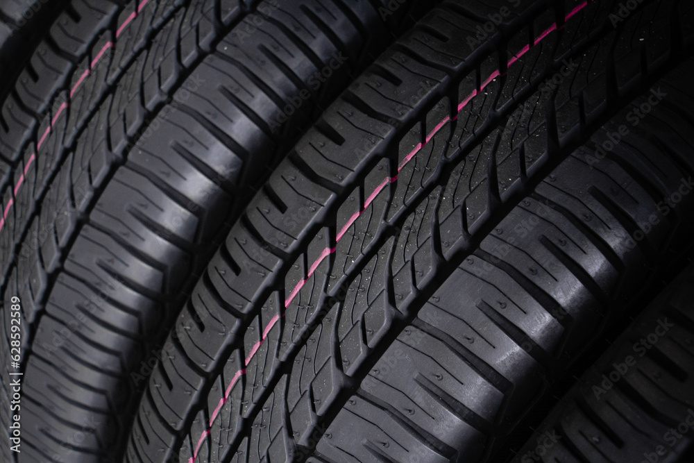 Close-up New tire skin of car. the. Driving car concept. Safe driving ...