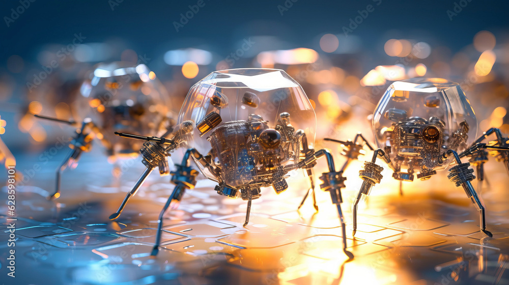 Modern synthetic nanorobots under a medical scanning electron ...