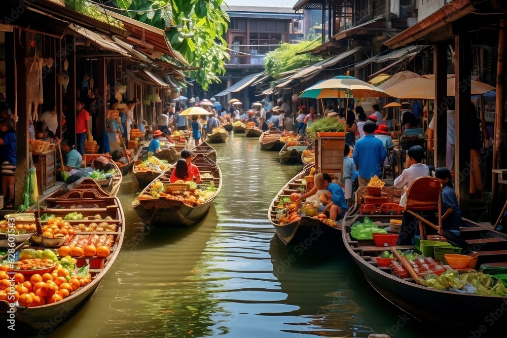 Floating Market Generative AI Stock Photo | Adobe Stock