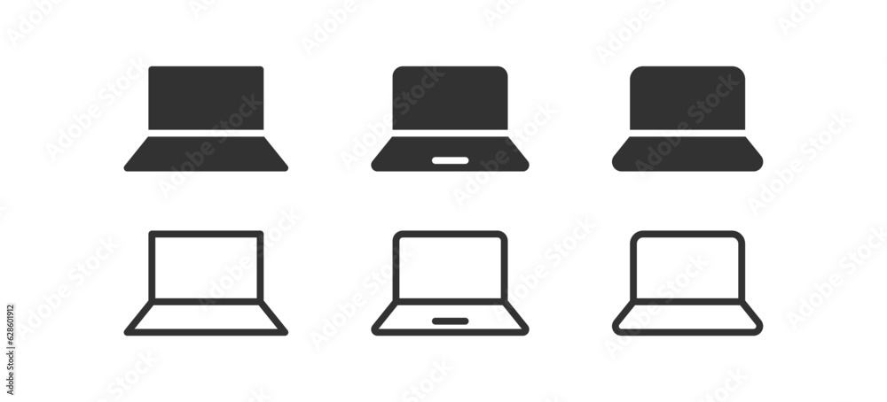 Laptop icon. Notebook signs. Computer symbol. Device symbols. Desktop ...