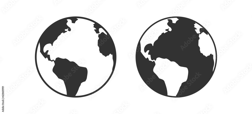 Globe icon. Earth signs. World symbol. Planet symbols. Global sphere ...