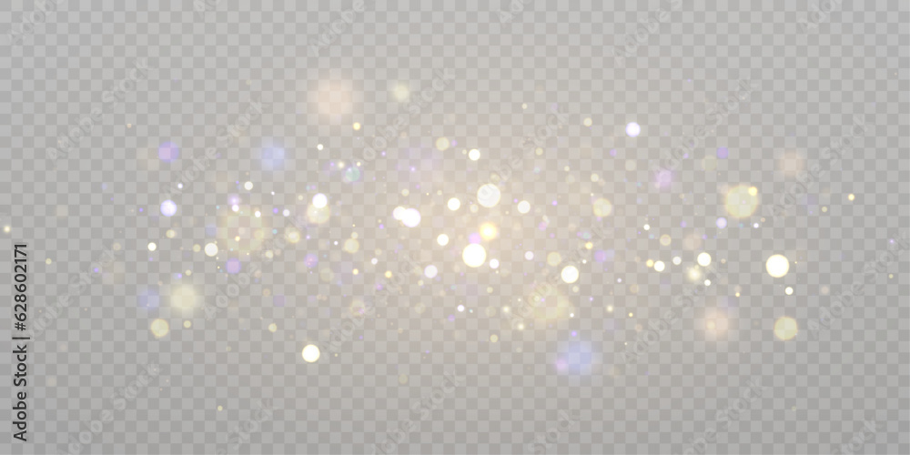 Gold dust light bokeh. Christmas glowing bokeh and glitter overlay ...
