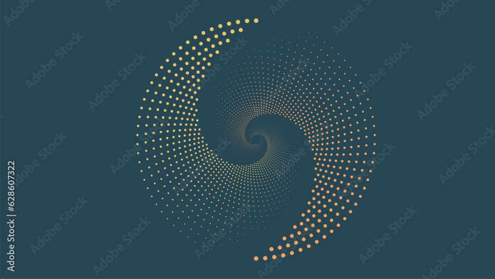 Abstract spiral multi color round smooth shape background in light blue ...