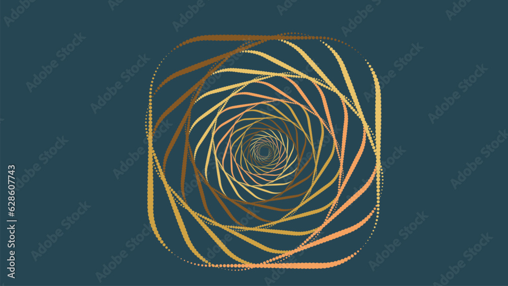 Abstract spiral multi color round smooth shape background in light blue ...