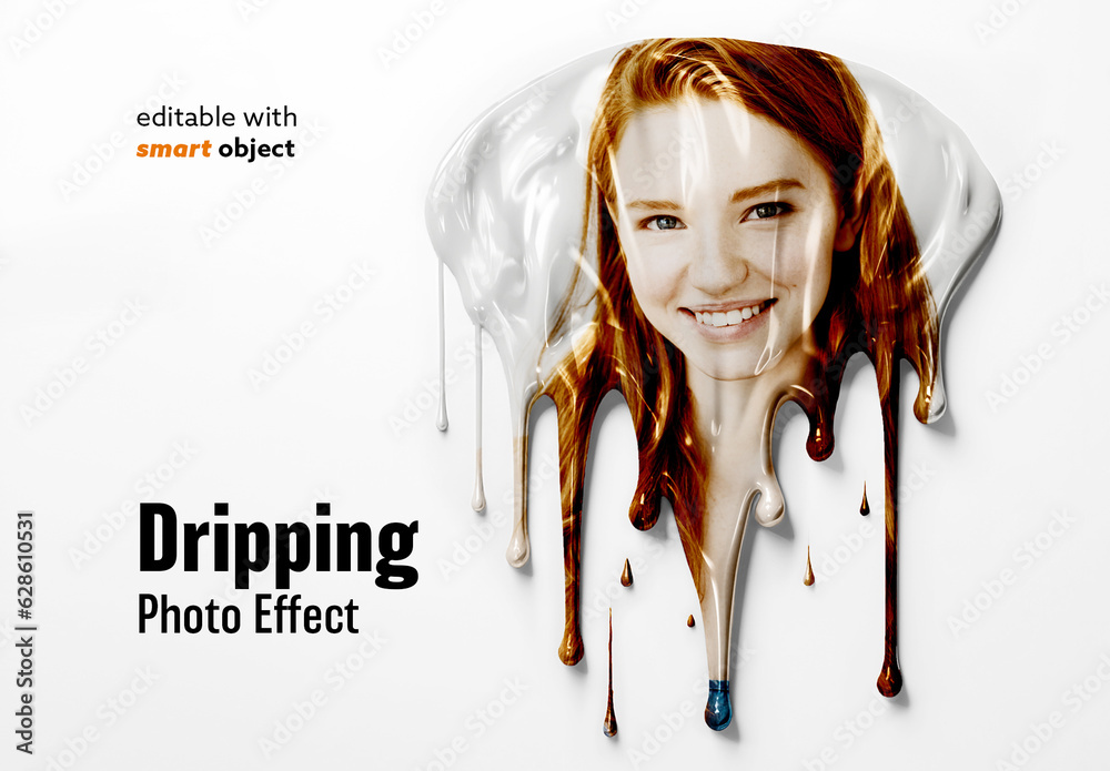 Dripping Photo Effect Stock Template | Adobe Stock