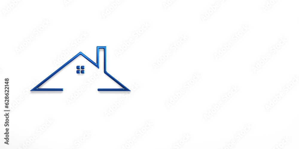 Glossy blue house roof logo for modern ventures Stock Illustration ...