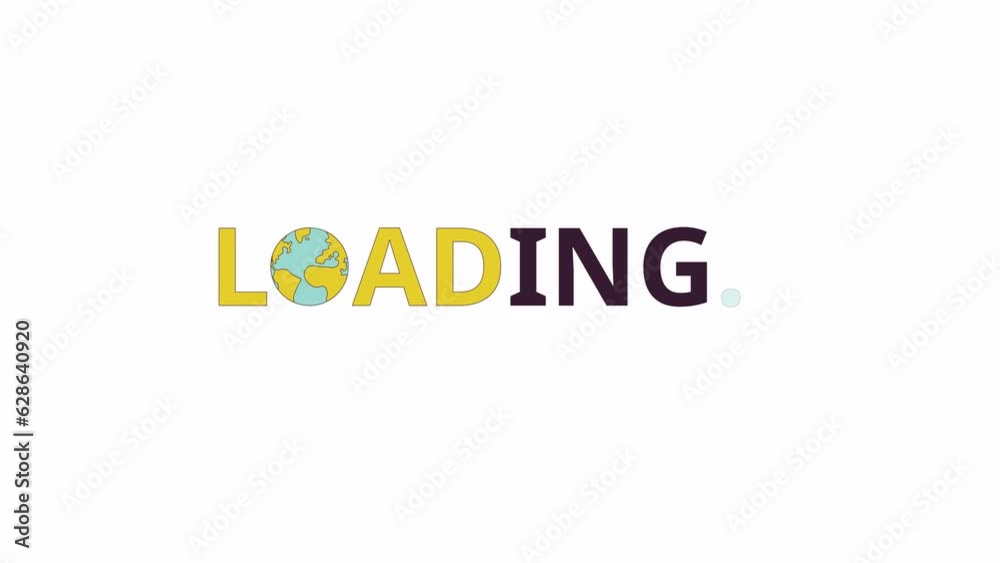 Global world network line 2D loading animation. Earth globe animated ...