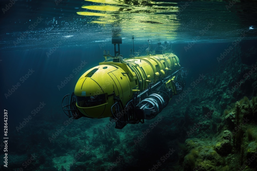 autonomous underwater vehicle exploring ocean depths Stock Photo ...