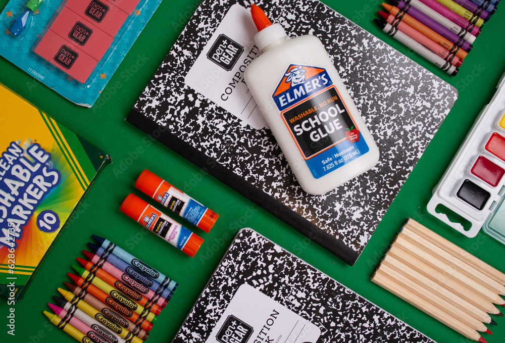 school supplies backgrounds glue pencils colored art school back to ...