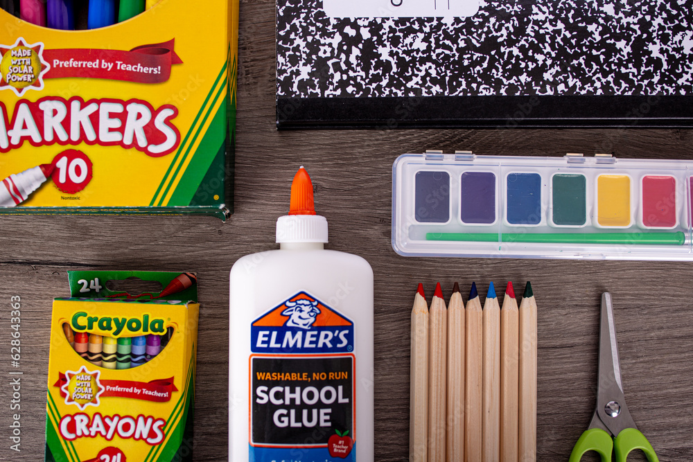 school supplies backgrounds glue pencils colored art school back to ...