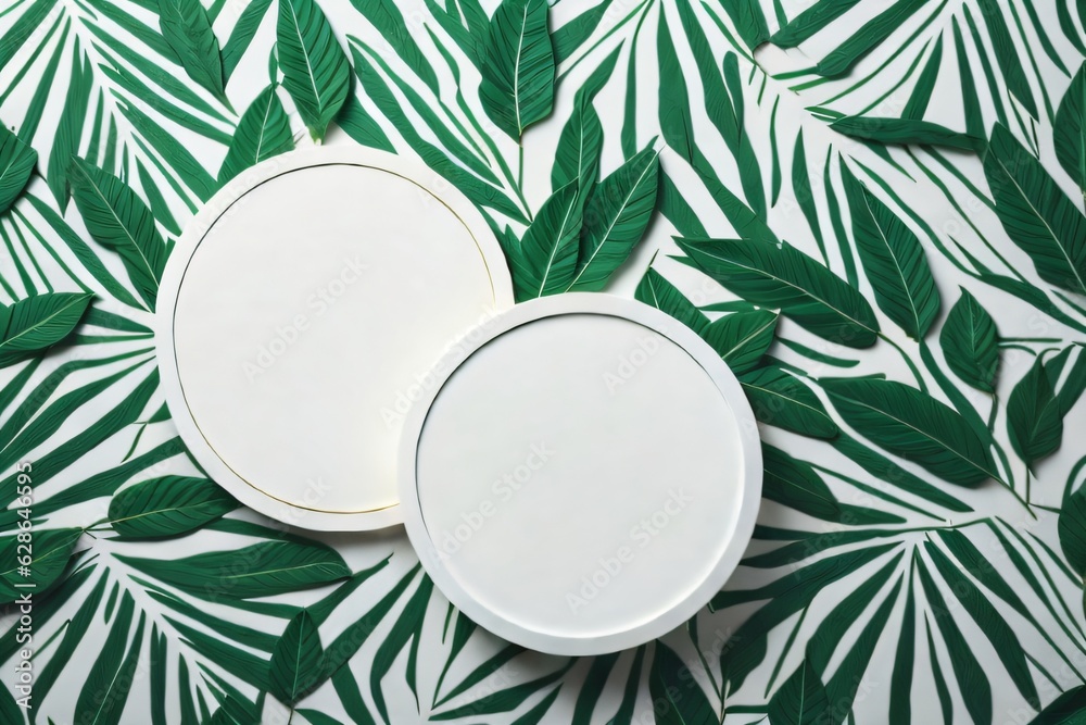 Visual representation of a template mockup with green leaves, designed ...