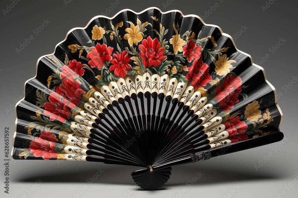 spanish fan with flamenco patterns and designs Stock Photo | Adobe Stock