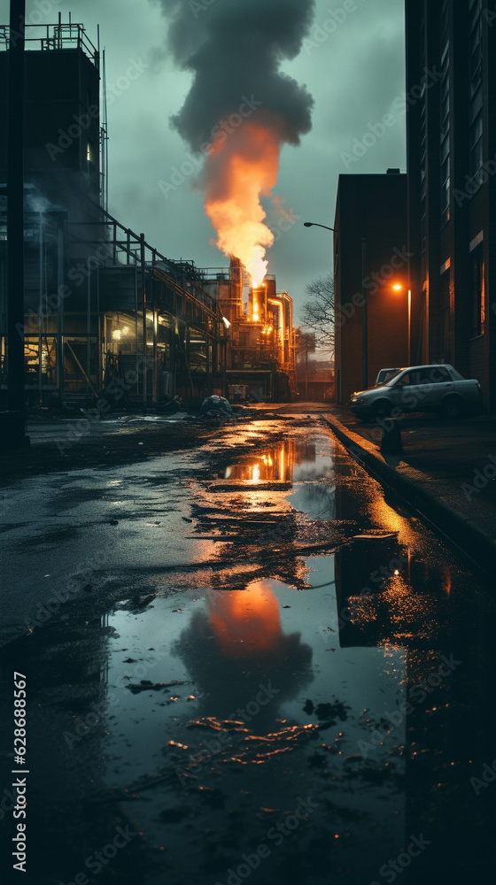 Pillar of Pollution: Factory's Toxic Pillory, Generative AI Stock ...