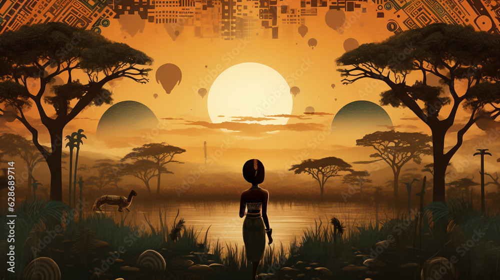 African culture background banner or illustration poster Stock ...