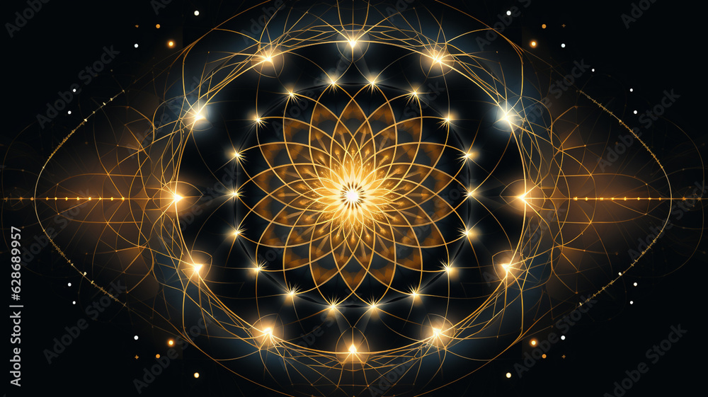 Sacred geometry colorful mandala symmetry pattern,background banner ...