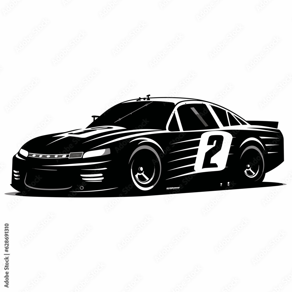 nascar silhouette, isolated on a white background, Vector illustration ...