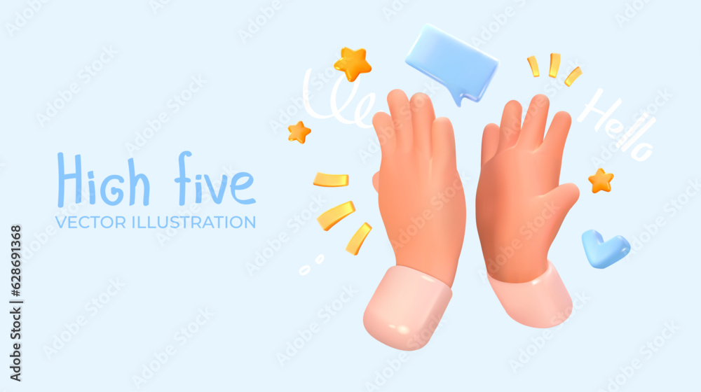 High five, clap your hands. Greetings. Friendship, business or victory ...