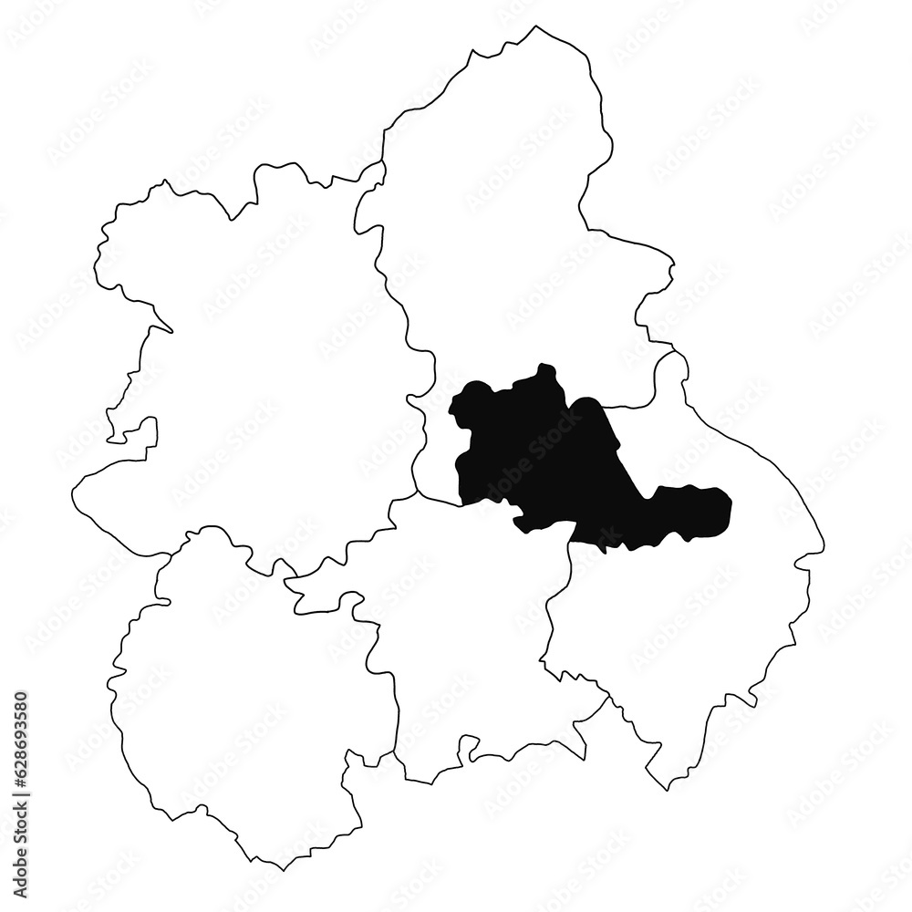 Map of West Midlands in West Midlands England province on white ...