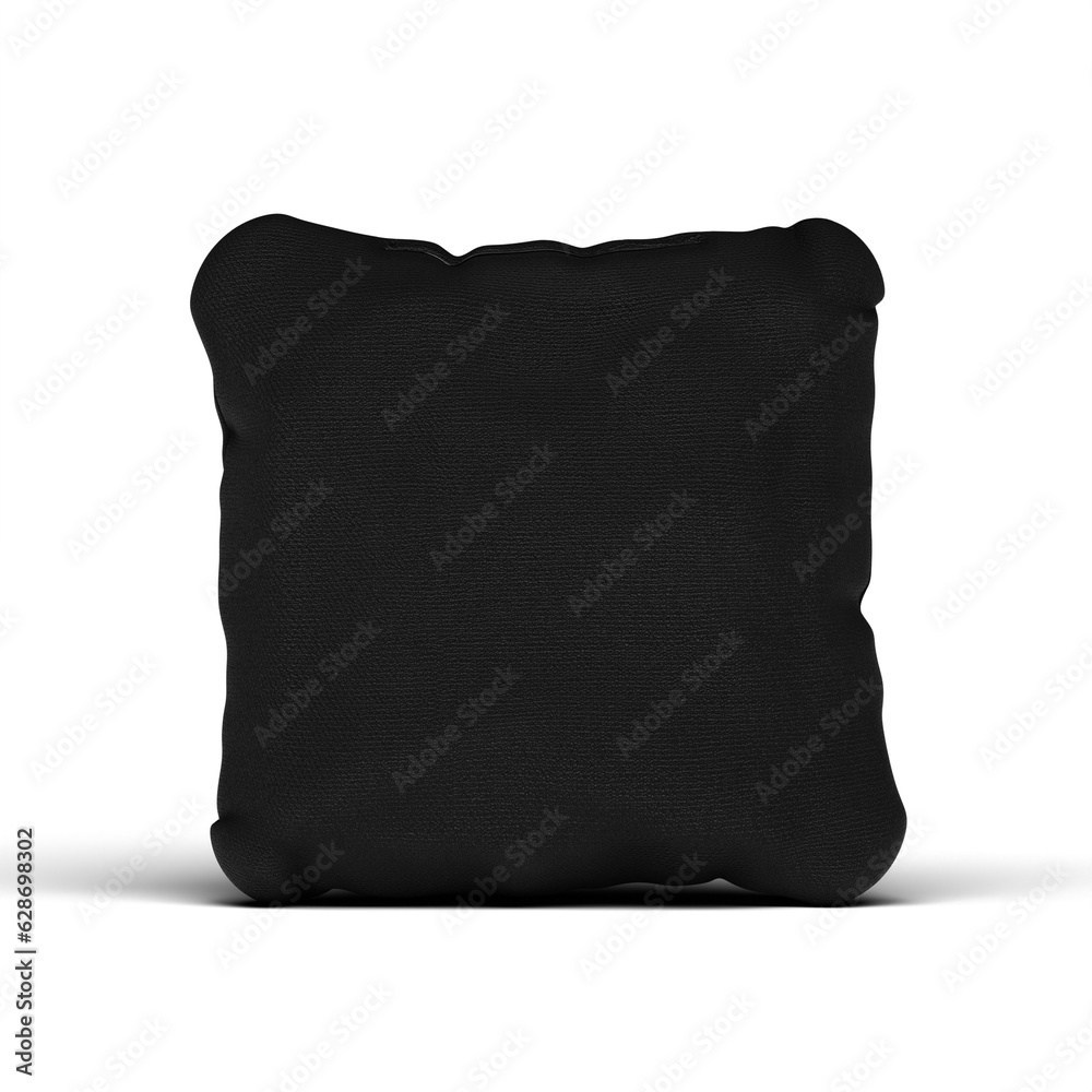 3d rendering illustration of black cornhole bag isolated on transparent ...