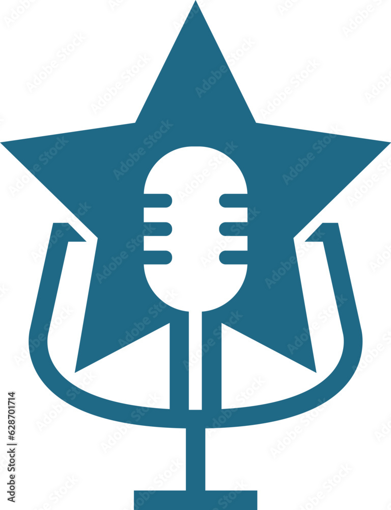 Microphone logo with a minimalist design, perfect for your company logo ...