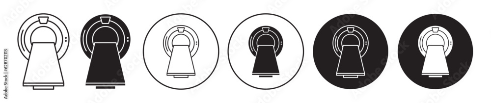 MRI scanner machine icon set. ct scan radiology machine vector symbol ...